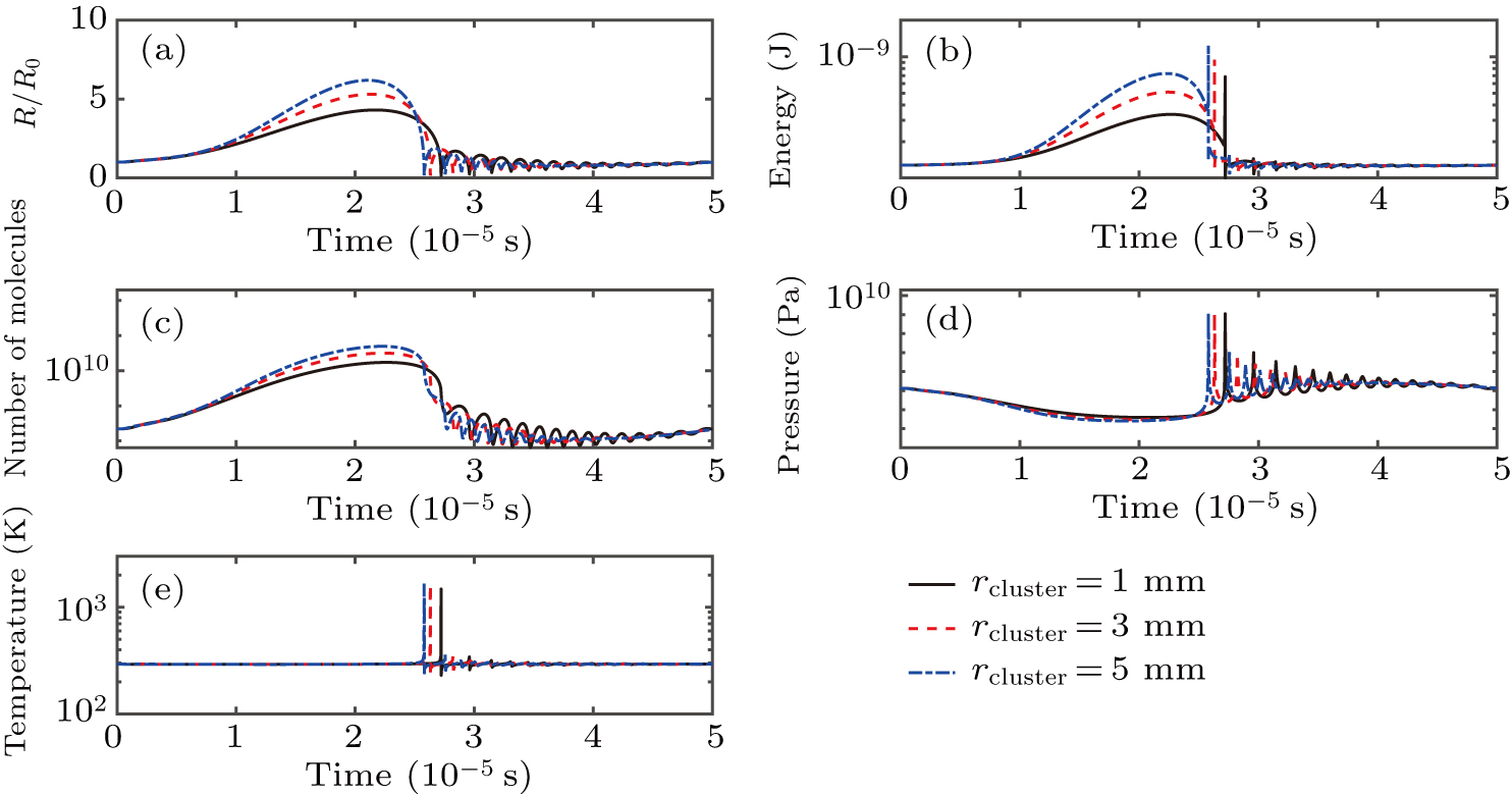 Dynamic modeling of cavitation bubble clusters: Effects of evaporation, condensation, and bubble ...