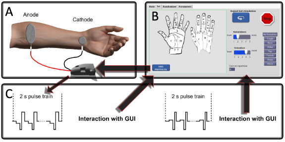 Exploration of sensations evoked during electrical stimulation of the ...