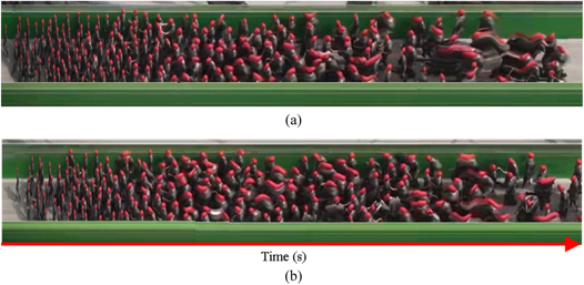 Characteristics of merging behavior in large crowds - IOPscience
