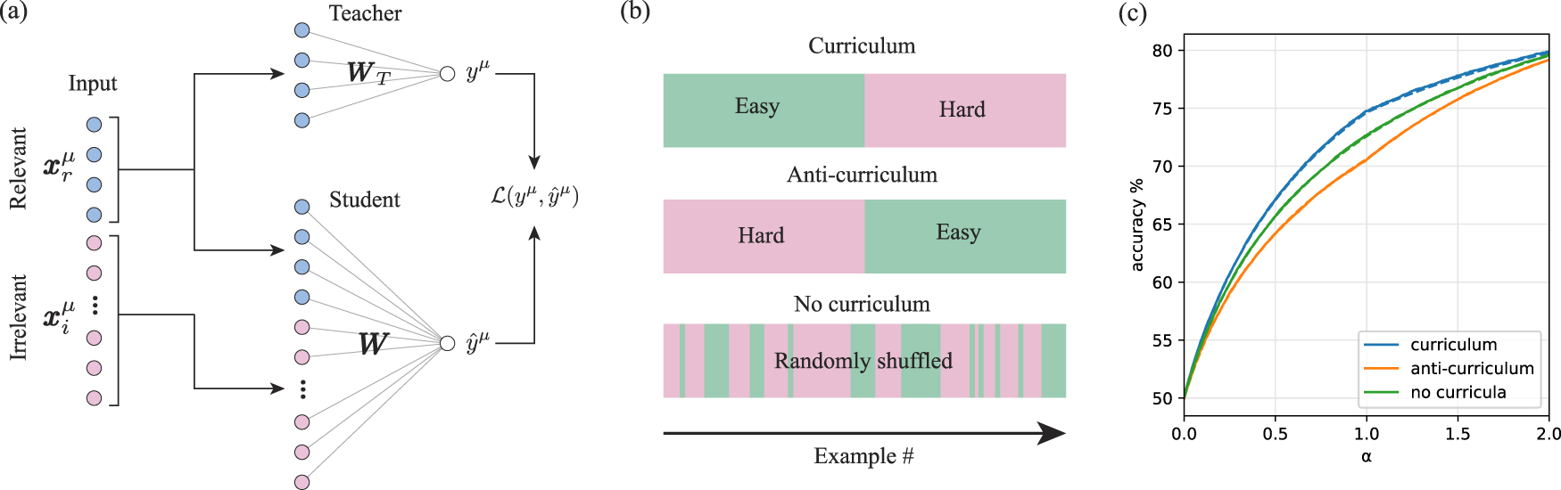 An analytical theory of curriculum learning in teacher–student networks ...