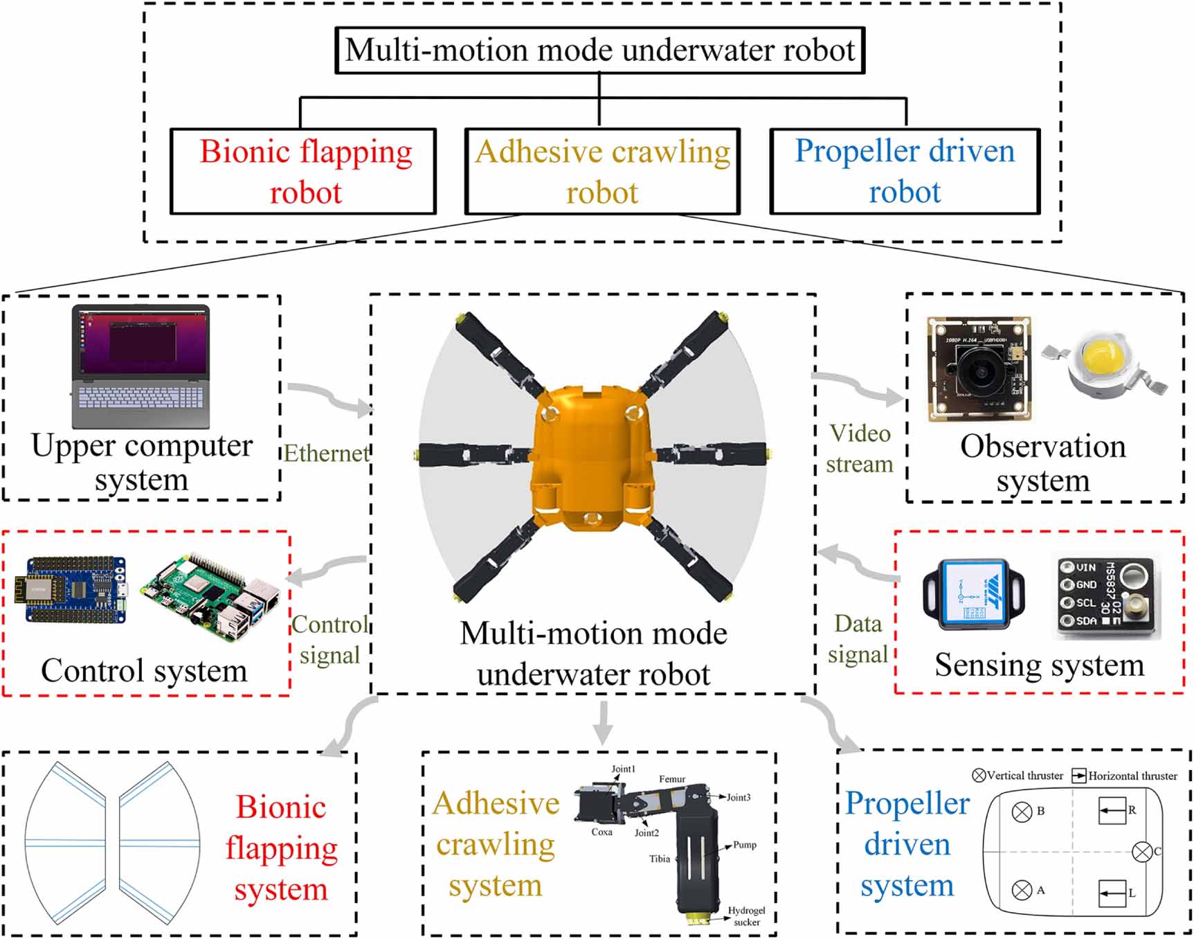 Design and control of a bioinspired underwater robot with hydrogel ...
