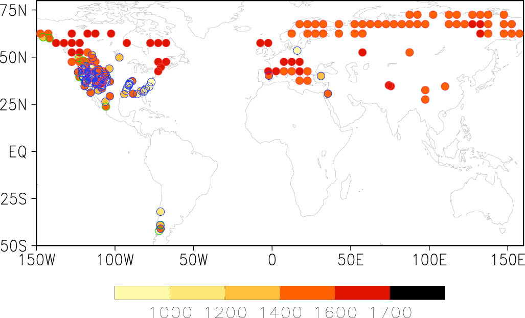 Modified climate with long term memory in tree ring proxies - IOPscience
