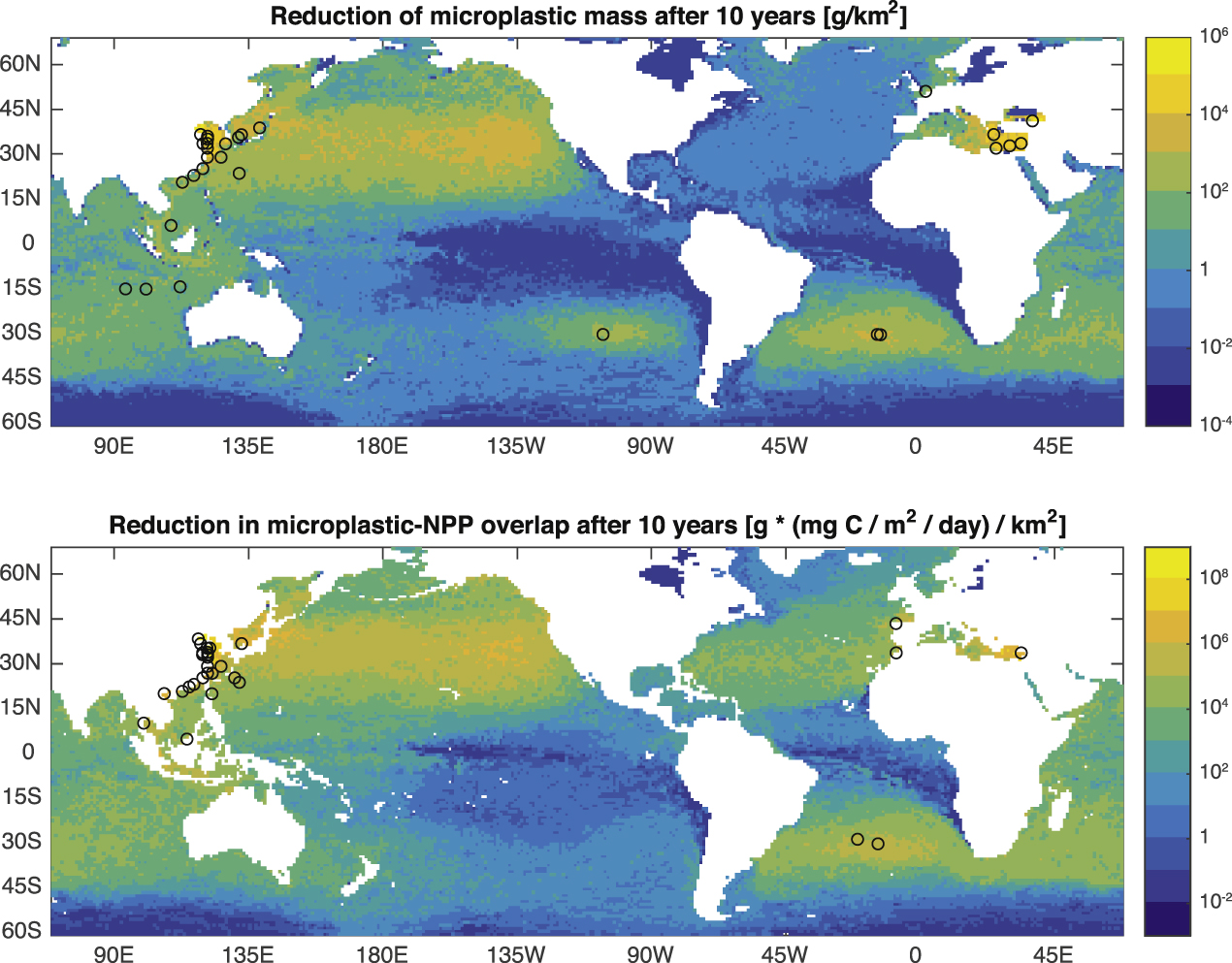 Modeling marine surface microplastic transport to assess optimal ...