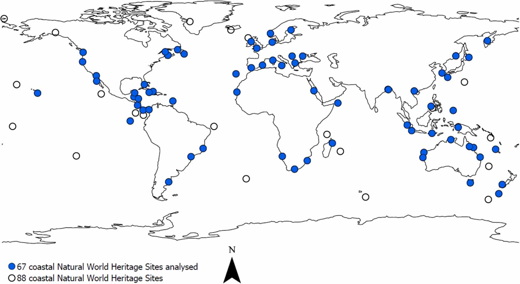 Multi-decadal shoreline change in coastal natural world heritage sites ...