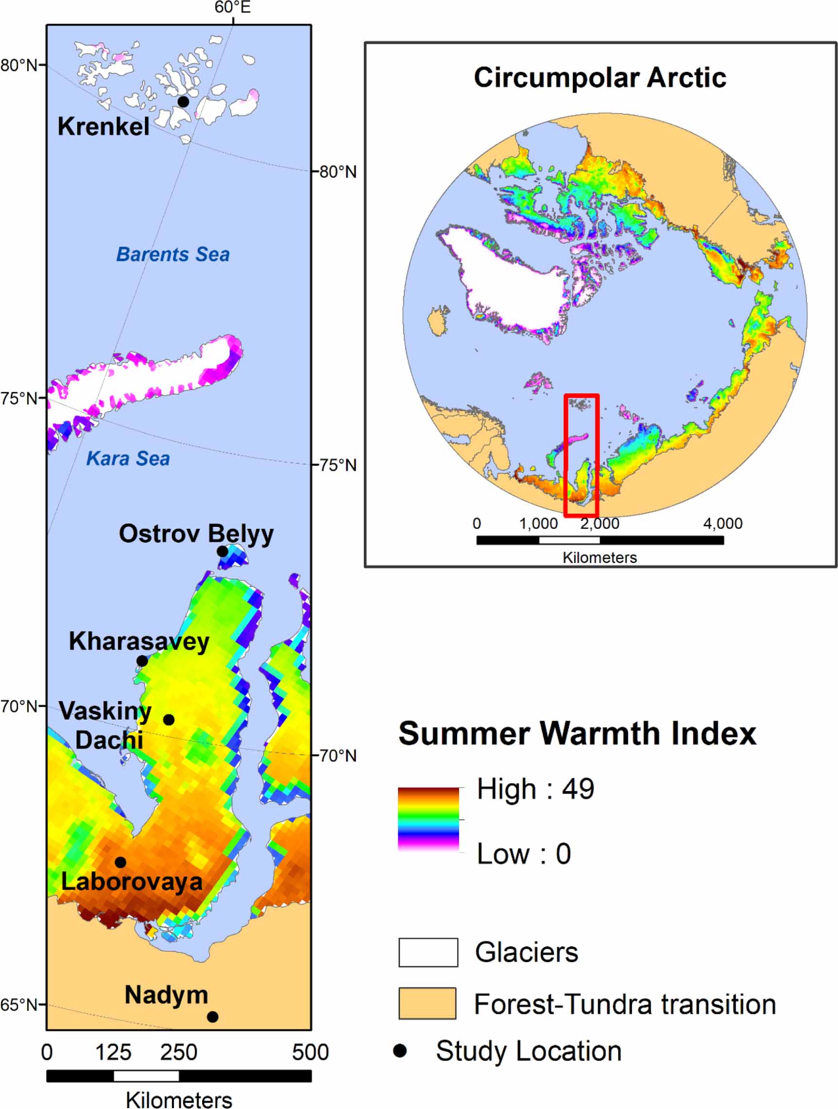Spatial patterns of arctic tundra vegetation properties on different ...