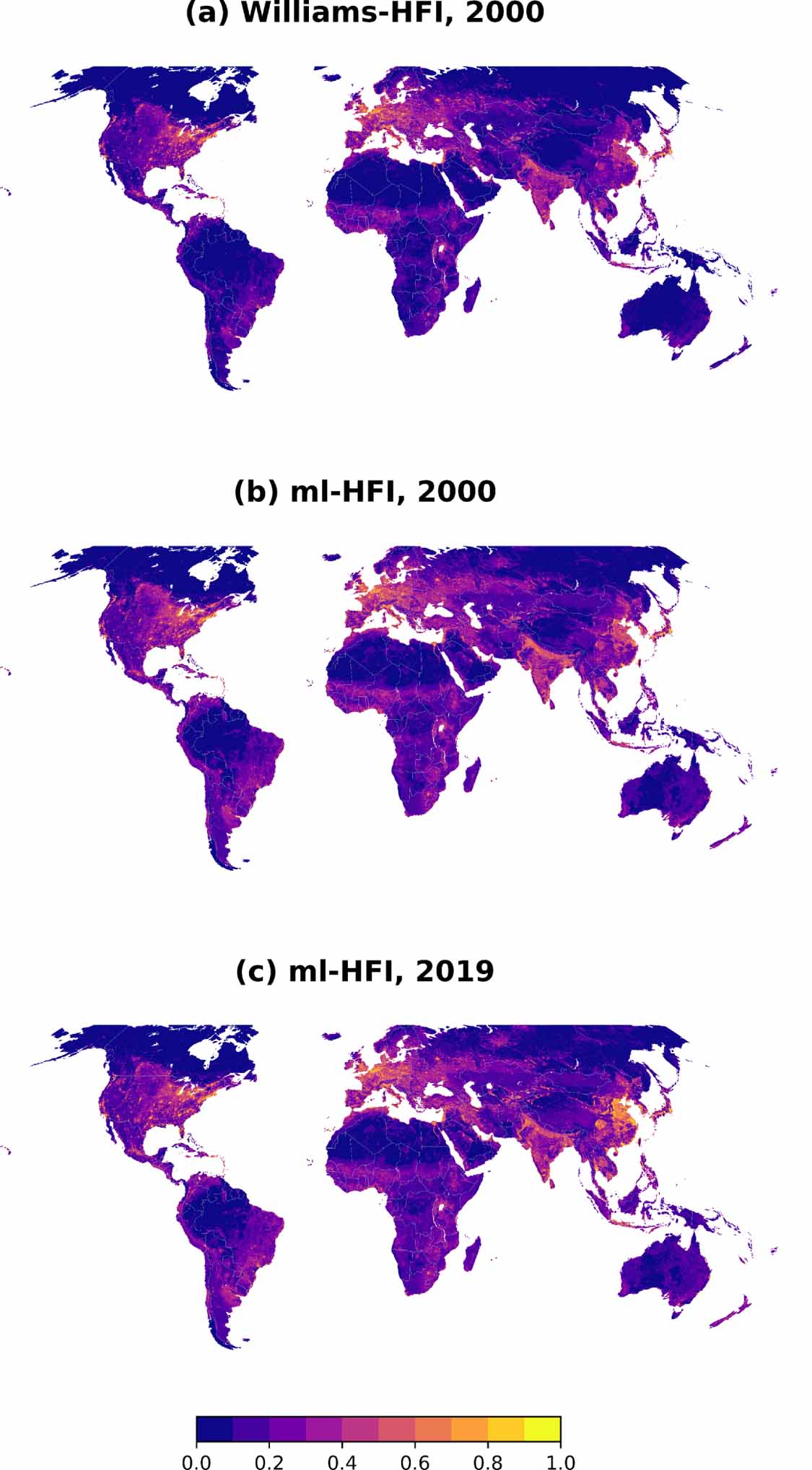 A machine-learning approach to human footprint index estimation with ...