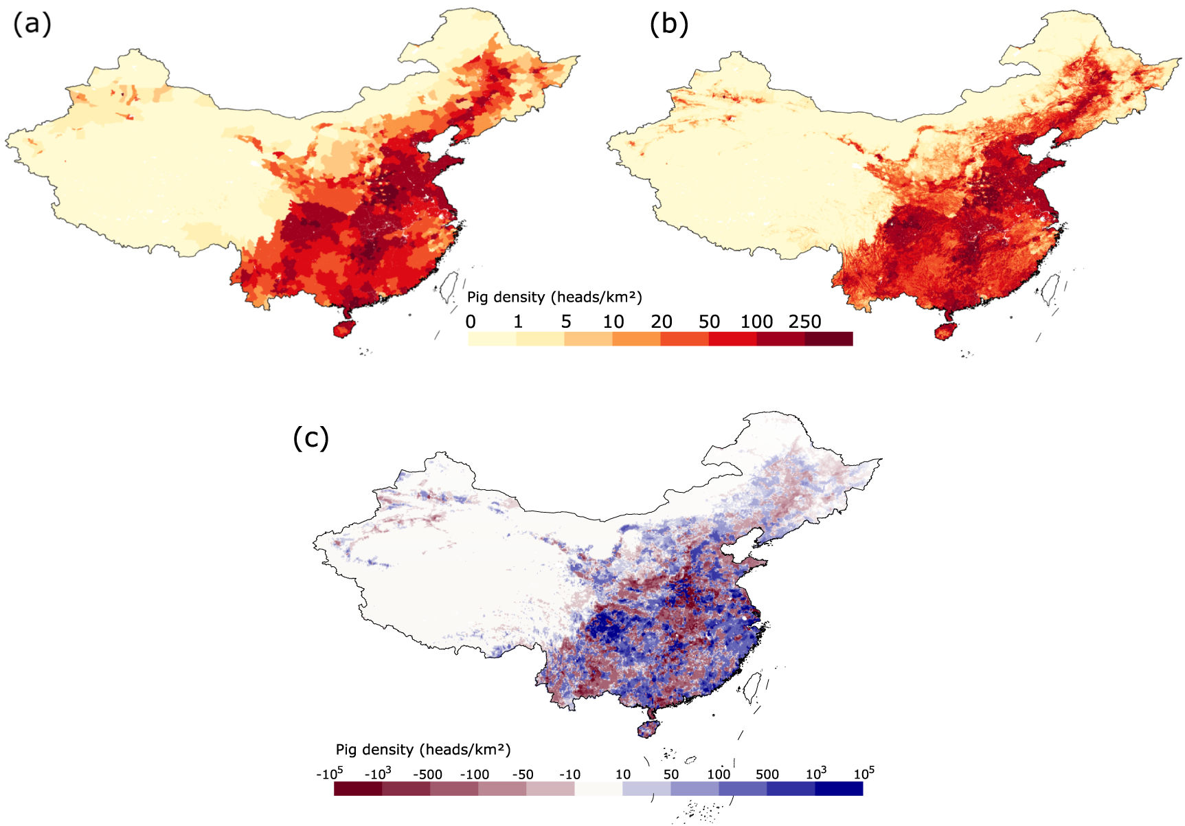 Distribution and intensification of pig production in China 2007–2017 ...