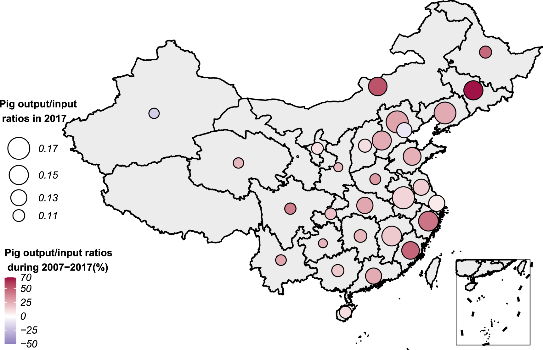 Distribution and intensification of pig production in China 2007–2017 ...