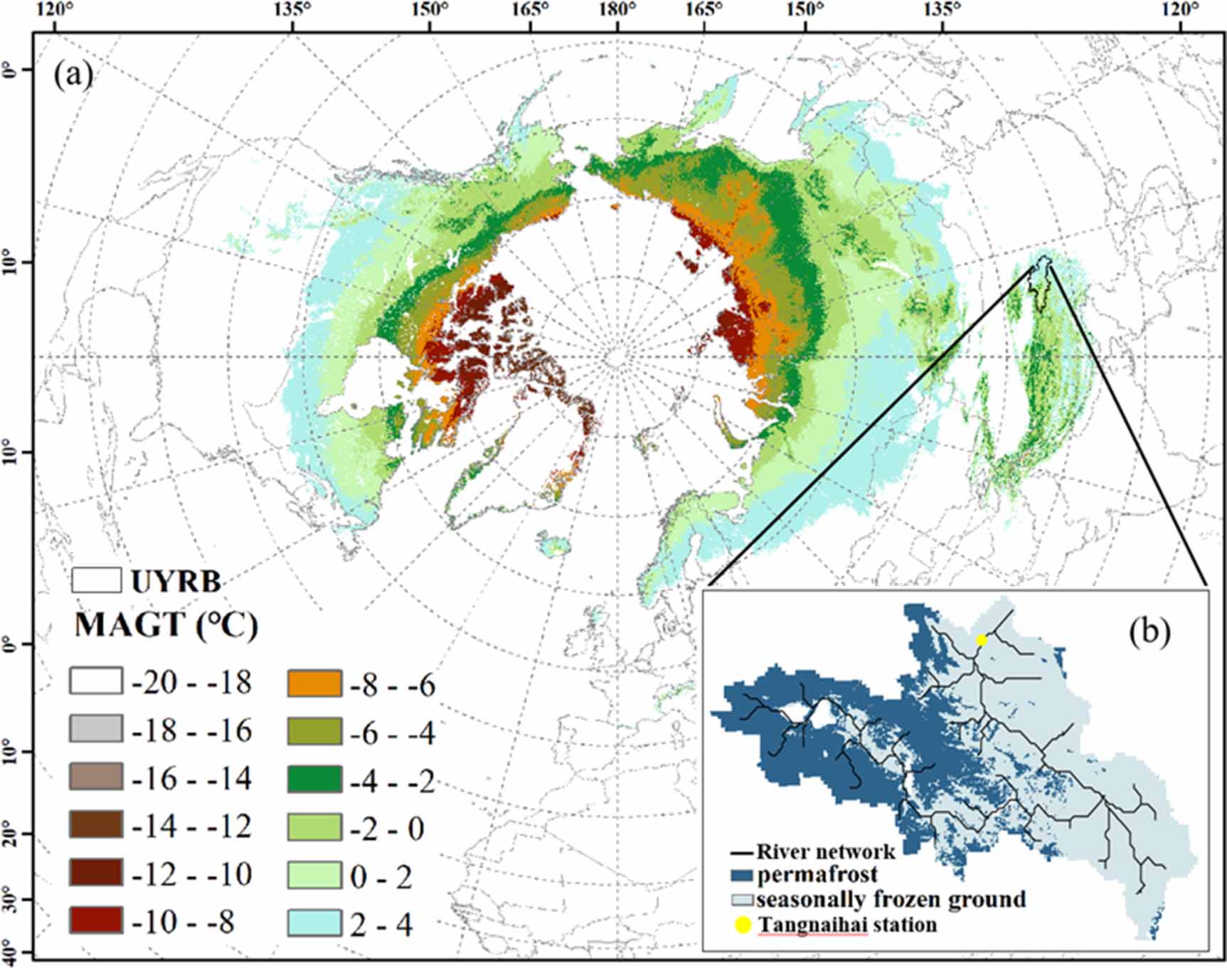 Divergent runoff impacts of permafrost and seasonally frozen ground at a large river basin of ...