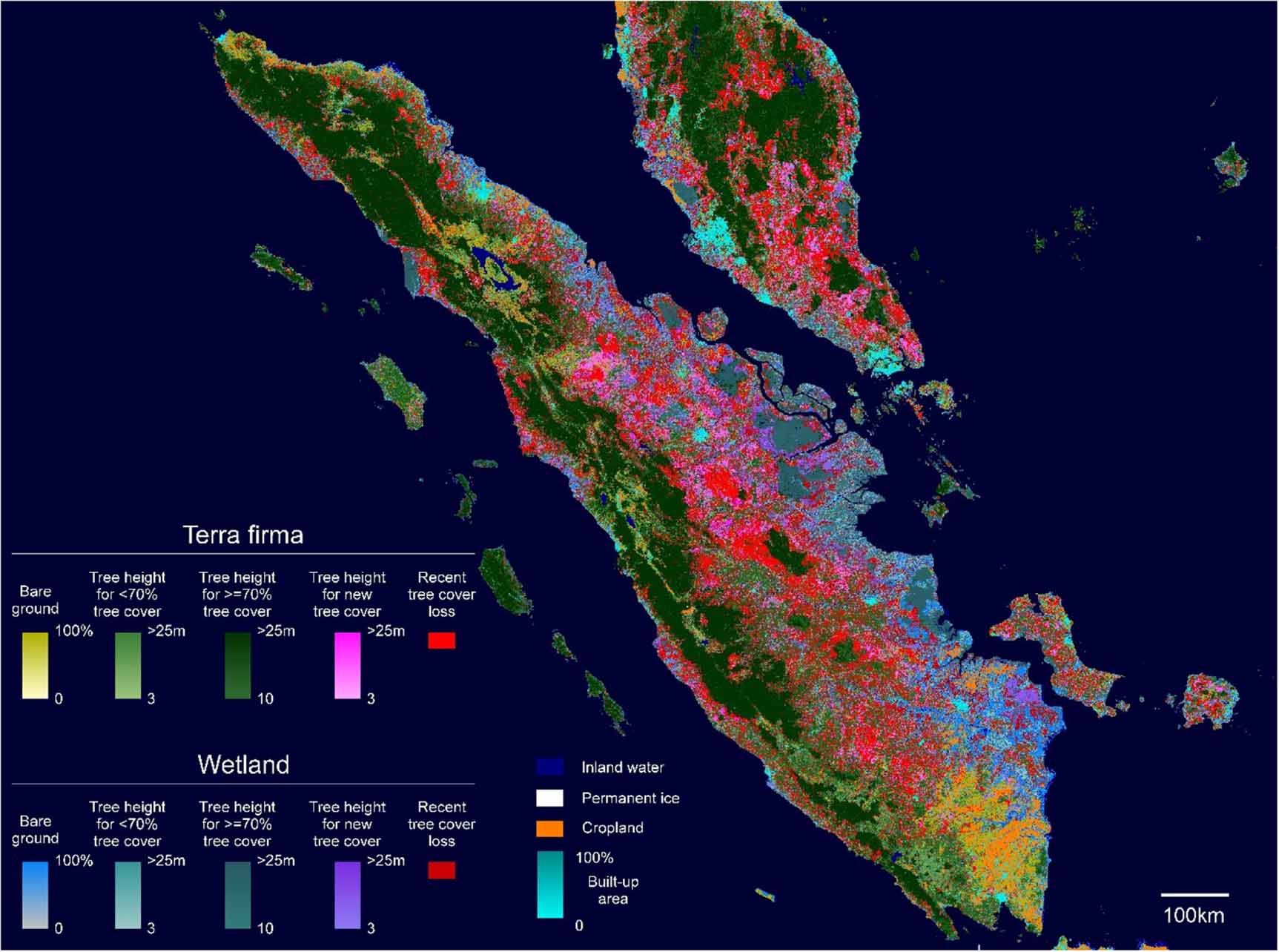 Global land use extent and dispersion within natural land cover using ...
