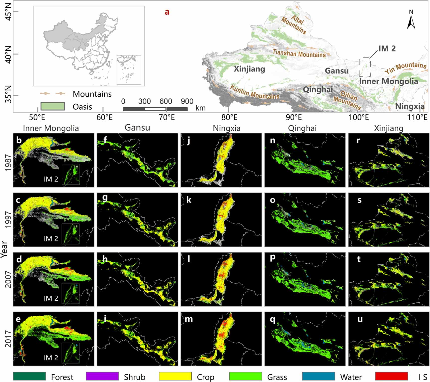 Spatio-temporal patterns of oasis dynamics in China's drylands between ...
