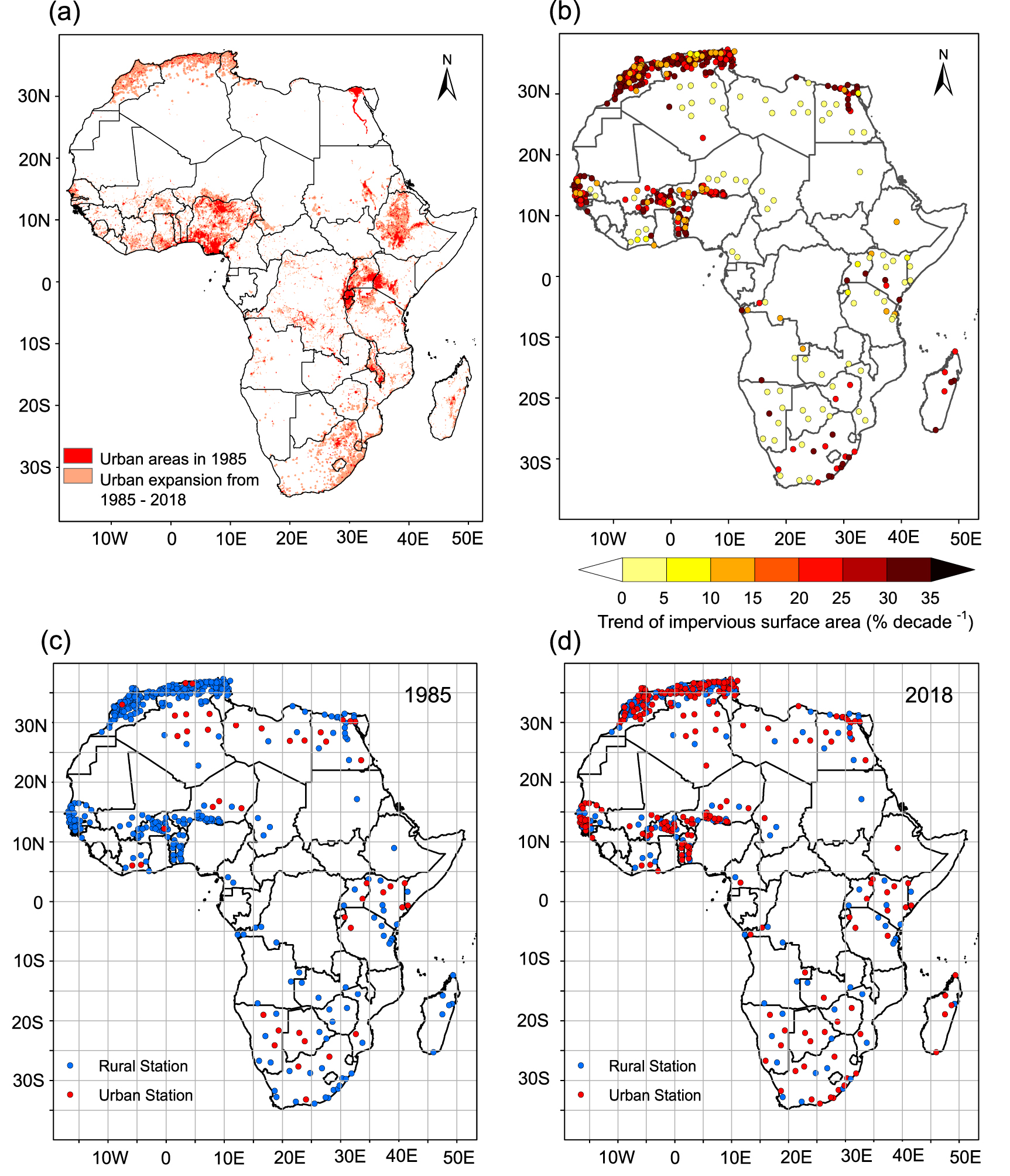 Enhanced nighttime heatwaves over African urban clusters - IOPscience