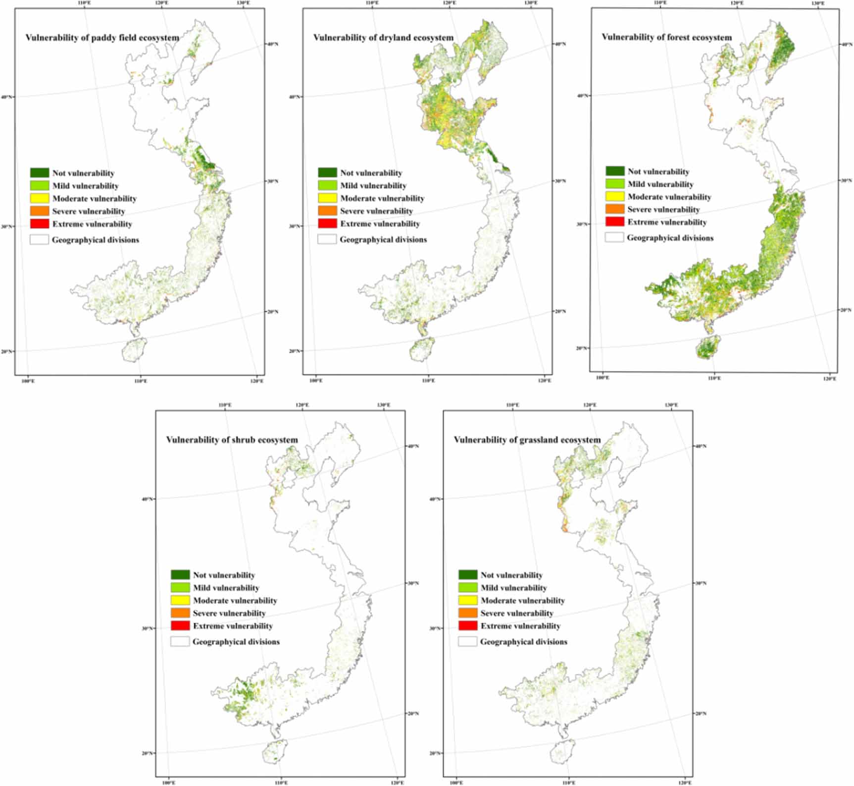 Ecosystem vulnerability to extreme climate in coastal areas of China ...