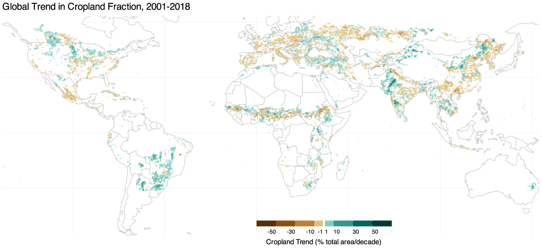 Changing cropland in changing climates: quantifying two decades of ...