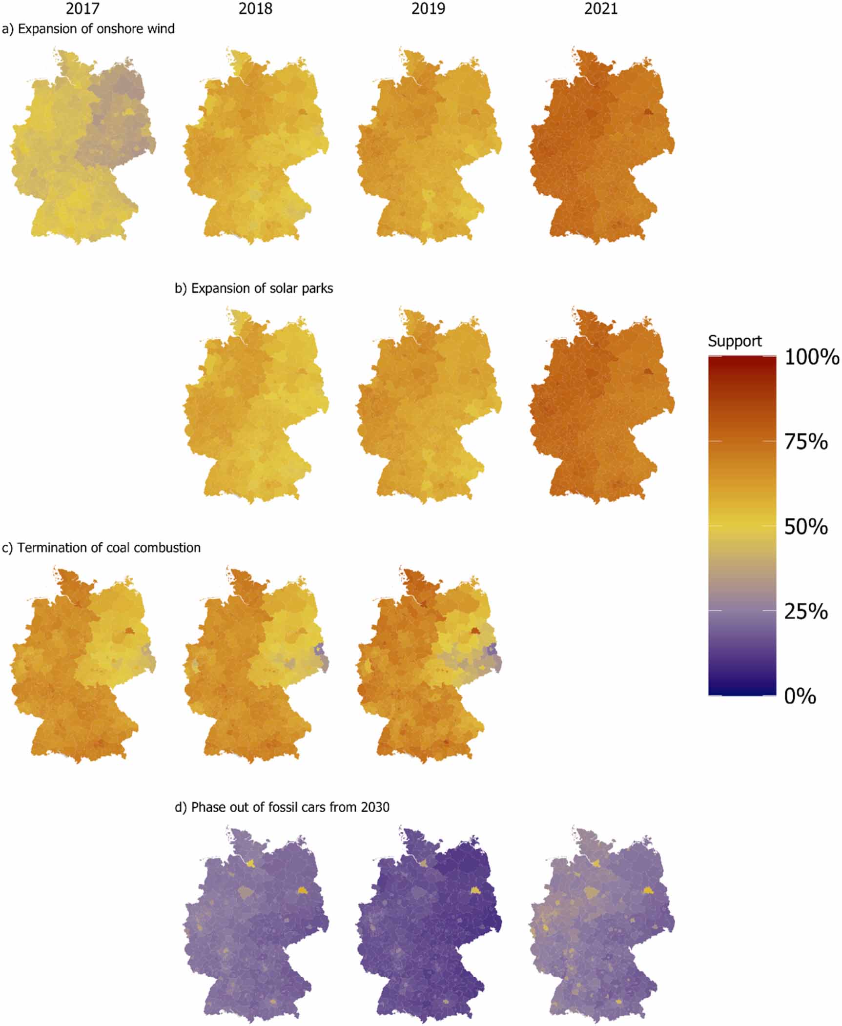 Local support of climate change policies in Germany over time - IOPscience