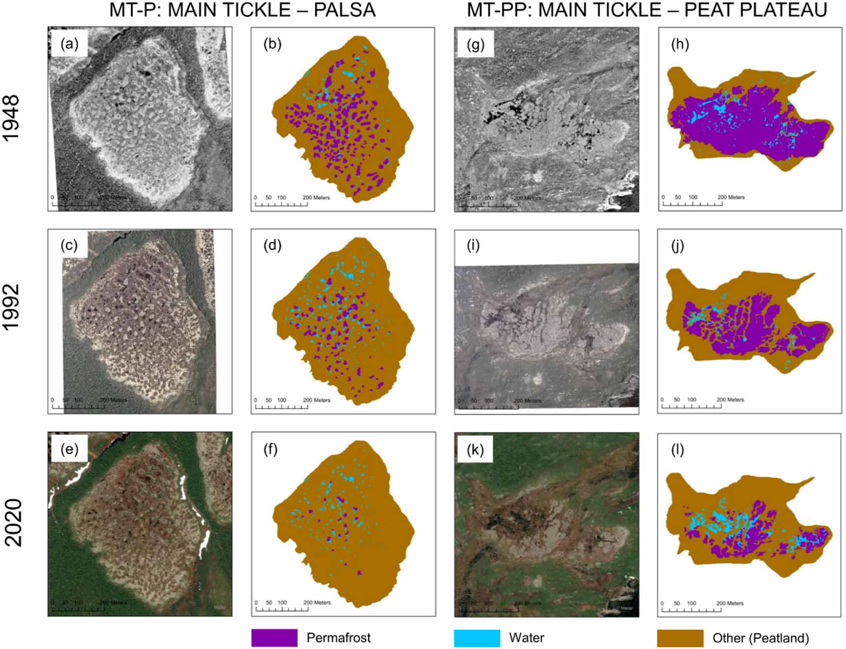 Multi-decadal degradation and fragmentation of palsas and peat plateaus ...