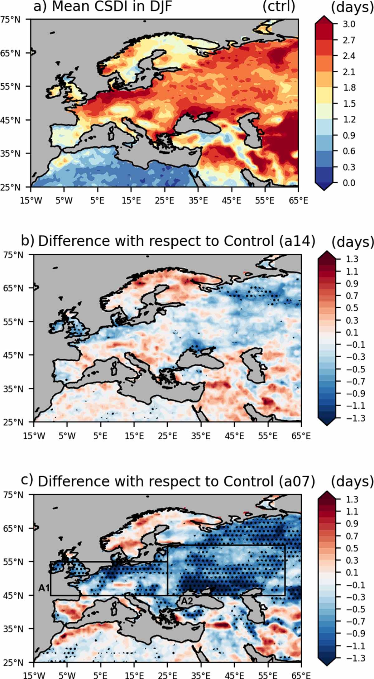 Extreme cold events in Europe under a reduced AMOC - IOPscience