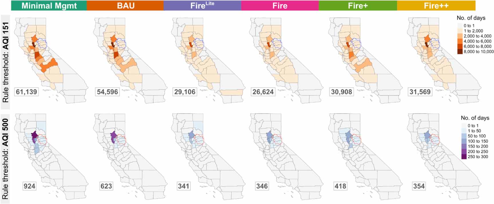 Estimated impacts of forest restoration scenarios on smoke exposures ...