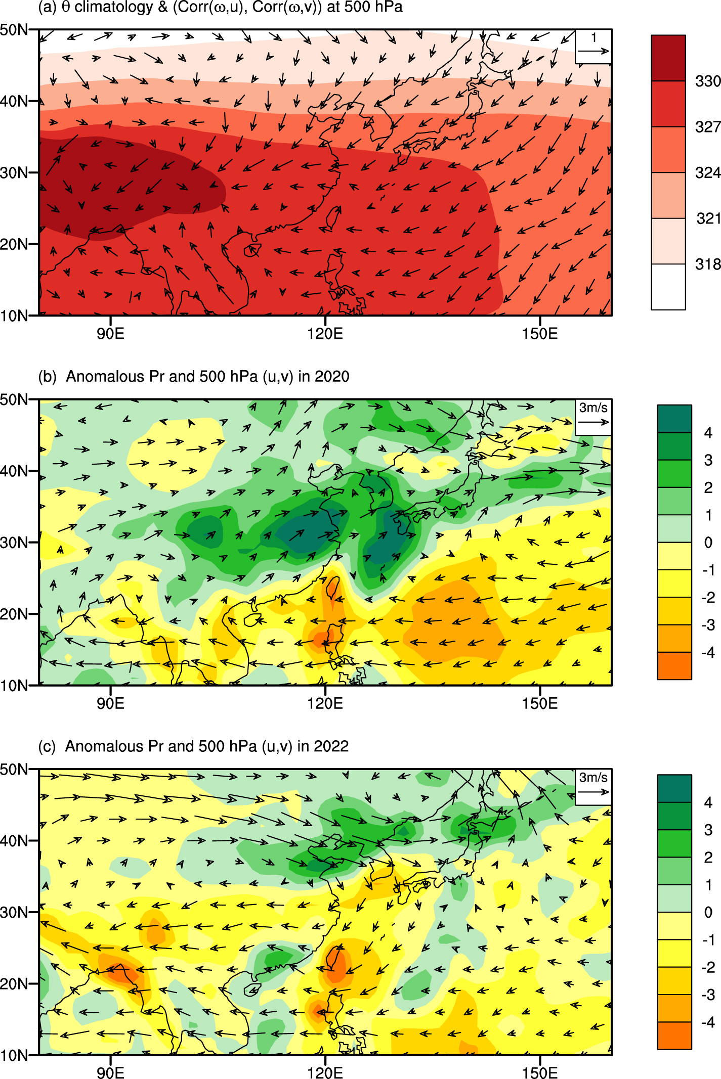 Contrasting East Asian climate extremes in 2020 and 2022 tied to zonal ...