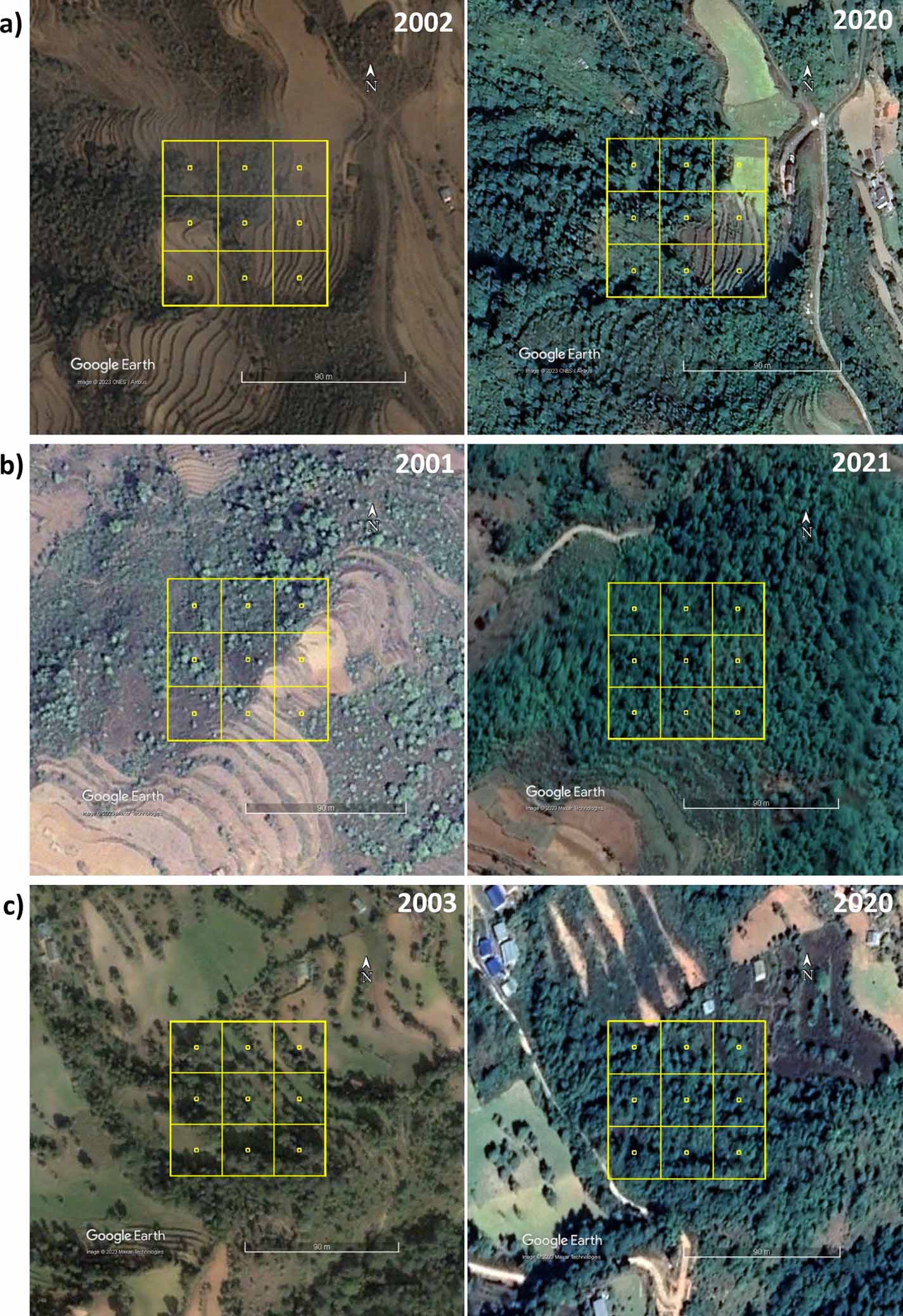 Land covers associated with forest expansion hot spots in the Nepal ...