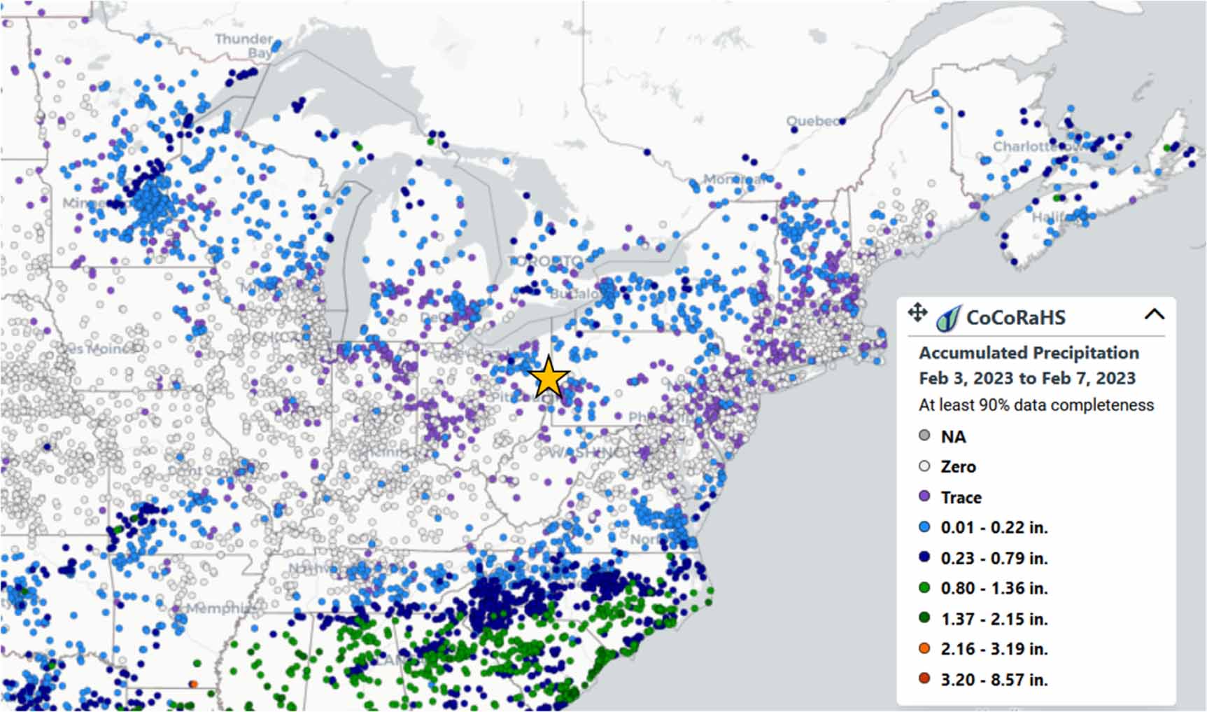 Widespread impacts to precipitation of the East Palestine Ohio train ...