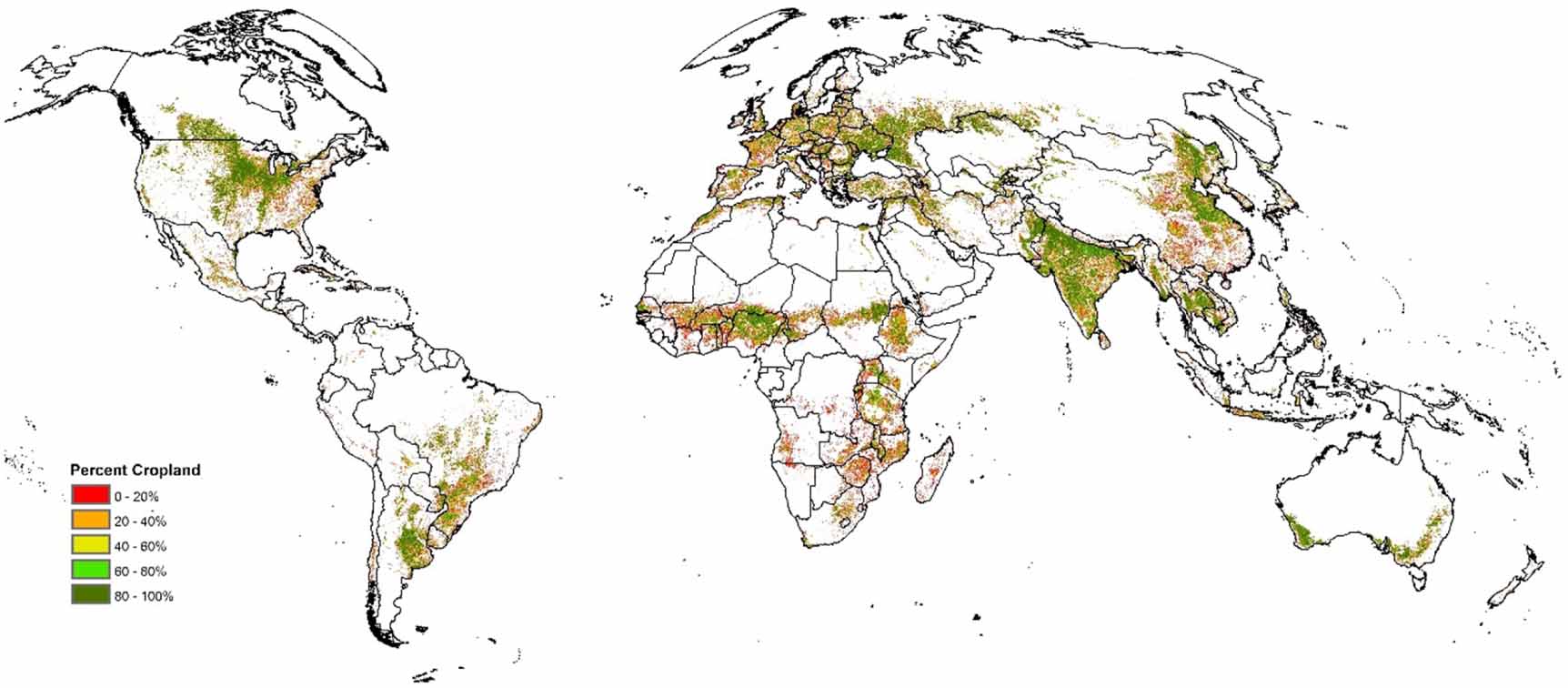 A new global hybrid map of annual herbaceous cropland at a 500 m ...