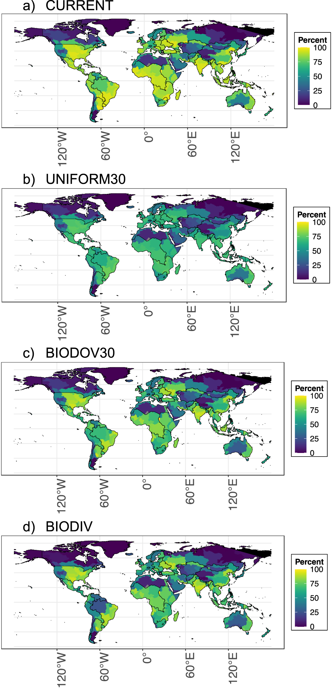 Tradeoffs between uniform land protection and biodiversity-specific ...