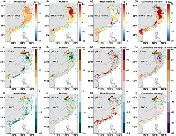 More intense and prolonged bottom marine cold-spells than surface ...