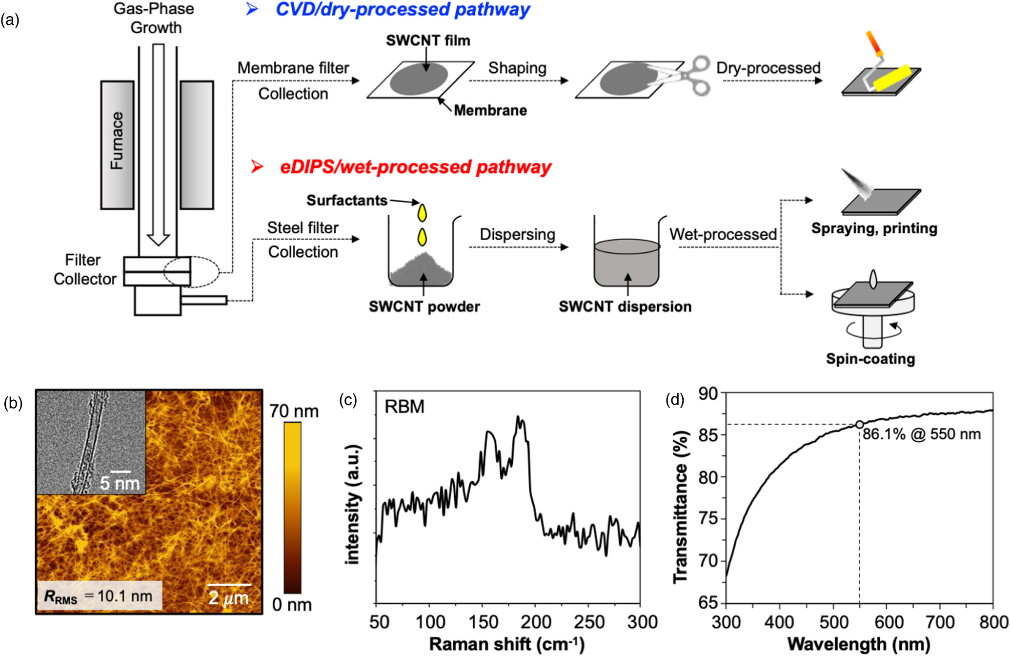 Scalable eDIPS-based single-walled carbon nanotube films for conductive ...