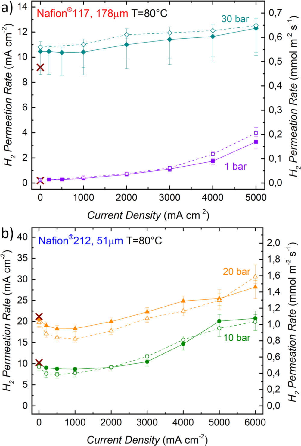 Analysis of Gas Permeation Phenomena in a PEM Water Electrolyzer ...
