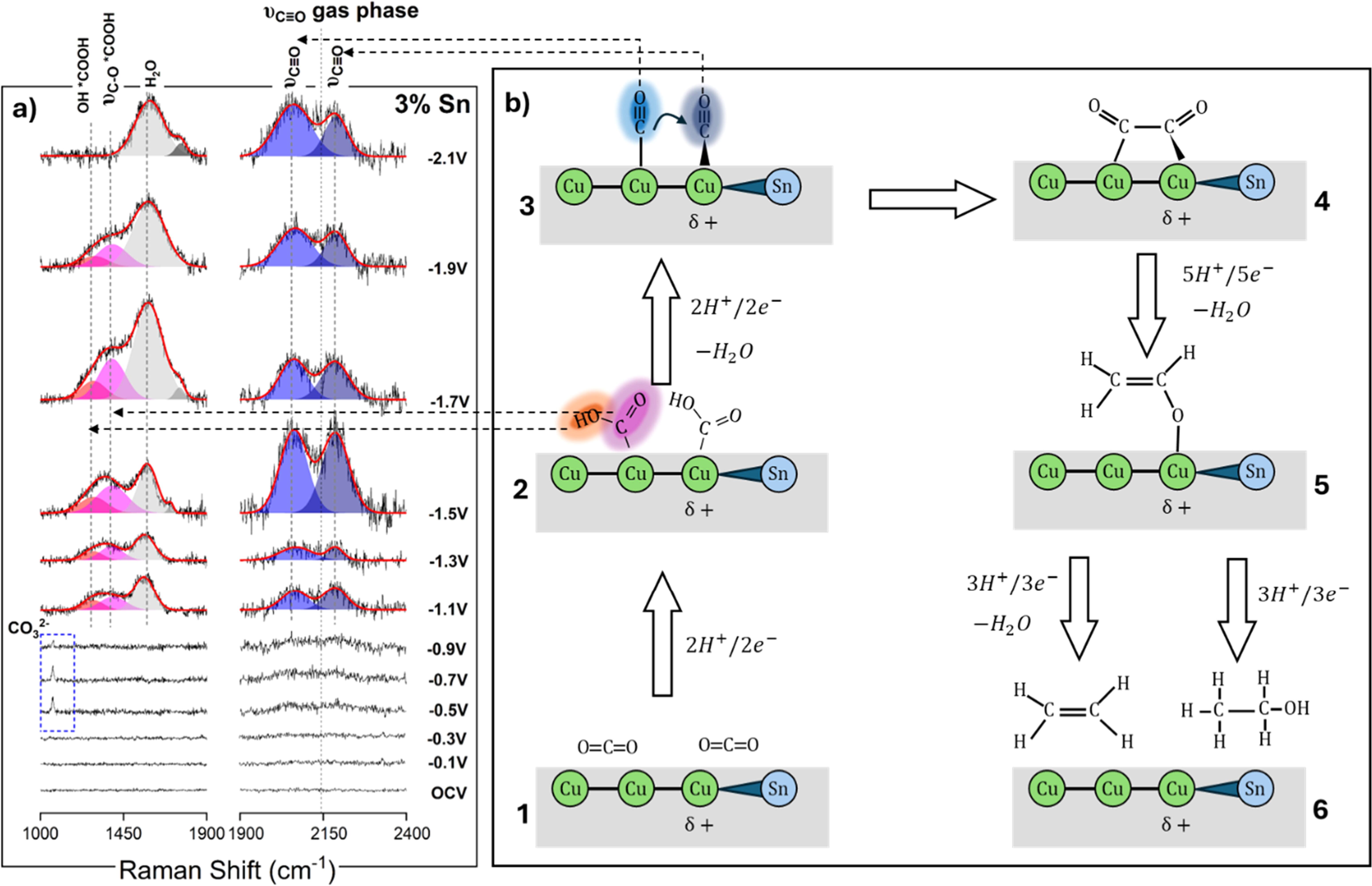 Raman Evidence for the Mechanism of Enhanced C–C Coupling during CO2RR ...