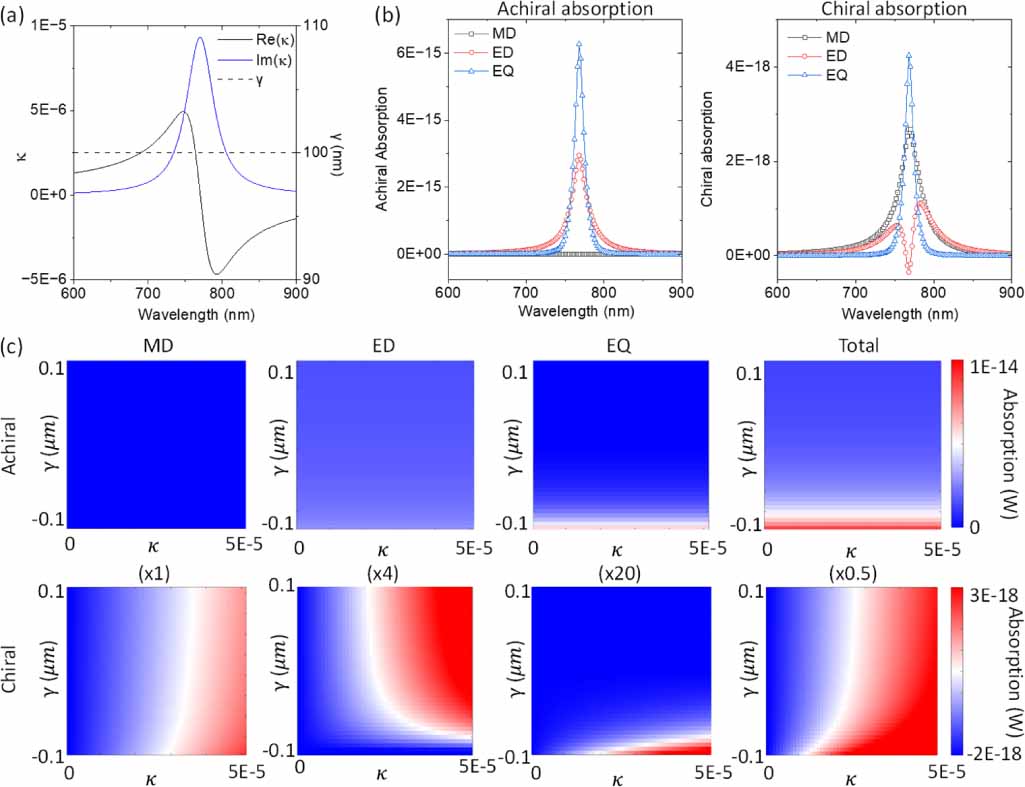 Plasmon-enhanced chiral absorption through electric dipole–electric ...