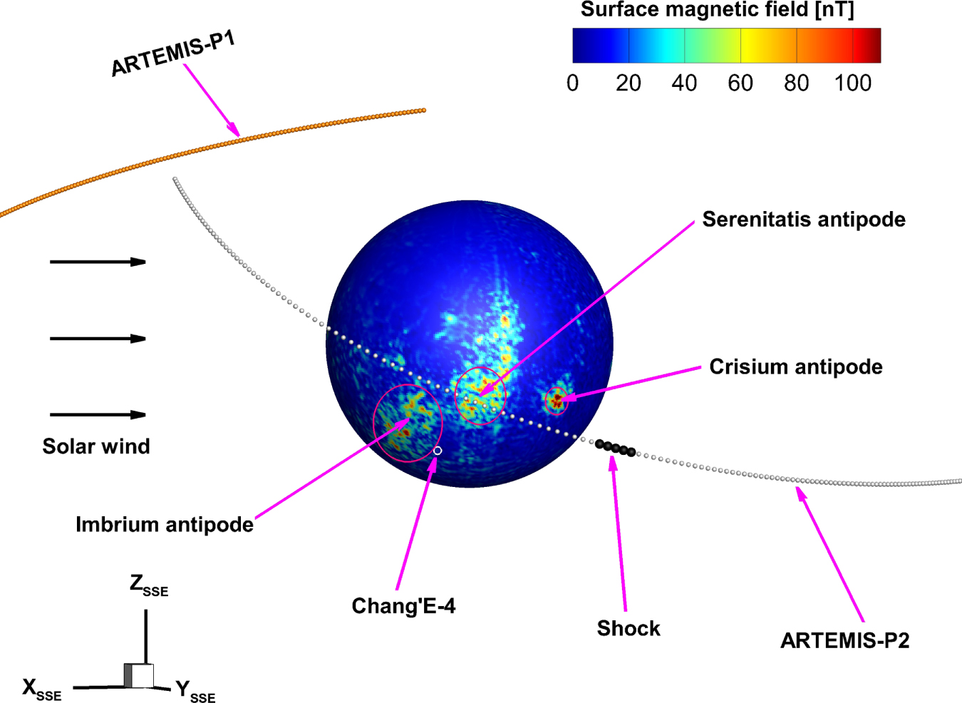 Multipoint Observation of the Solar Wind Interaction with Strong Lunar ...