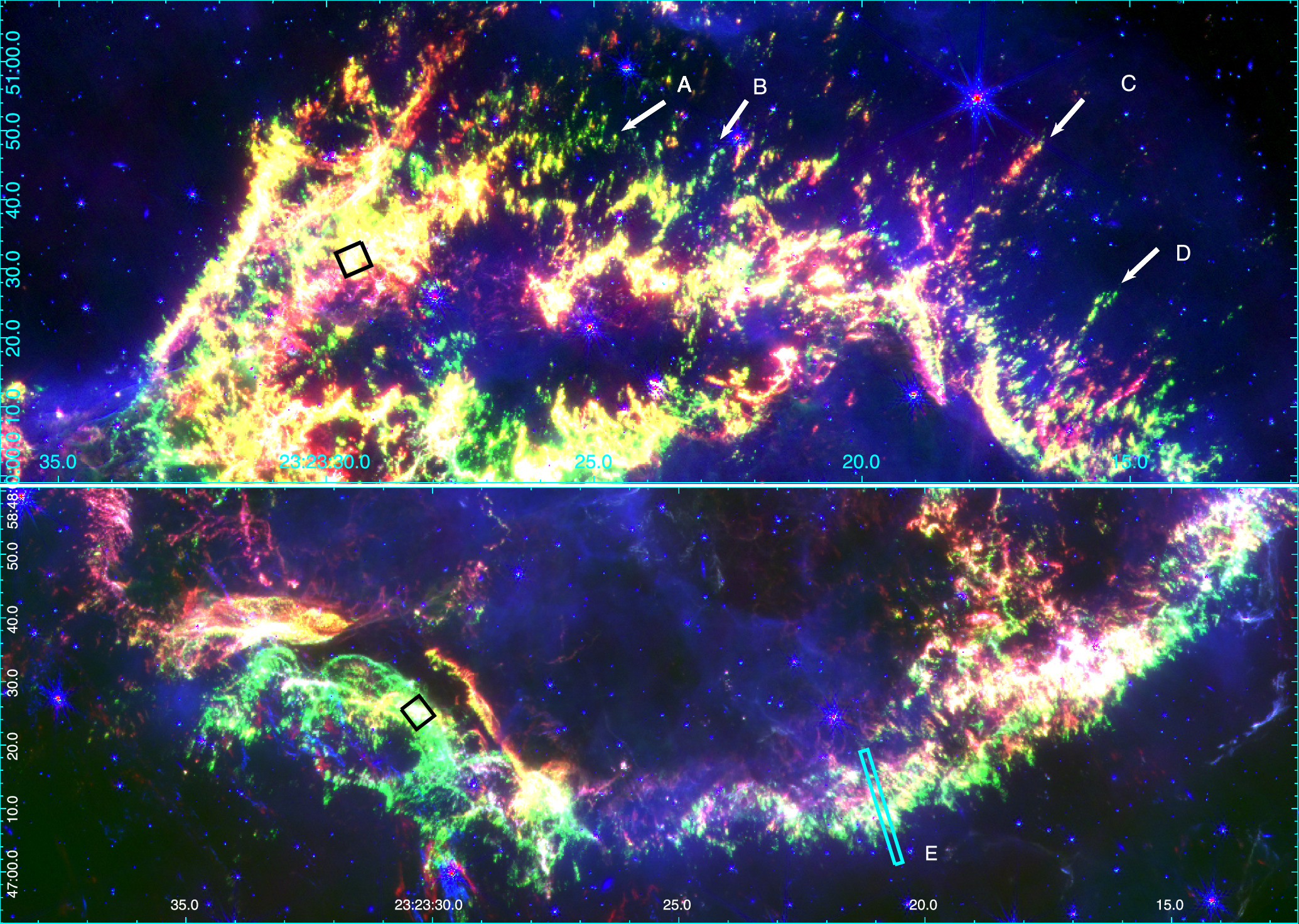 Shockingly Bright Warm Carbon Monoxide Molecular Features in the ...