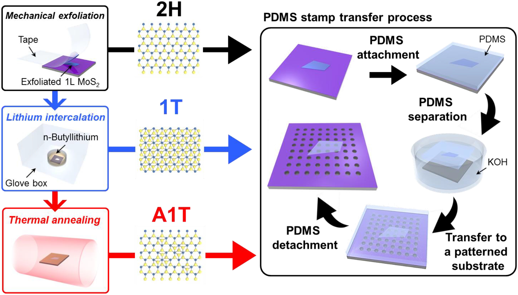 Mechanical characterization of phase-changed single-layer MoS2 sheets ...
