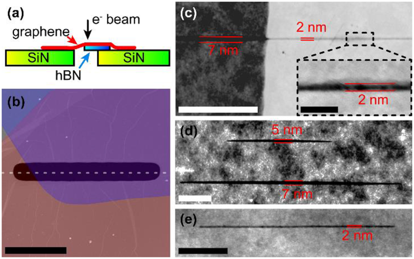 Nanometre electron beam sculpting of suspended graphene and hexagonal ...