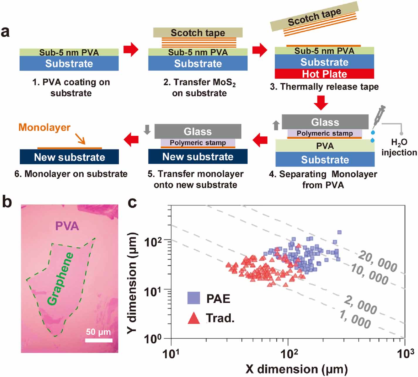 Advanced tape-exfoliated method for preparing large-area 2D monolayers ...