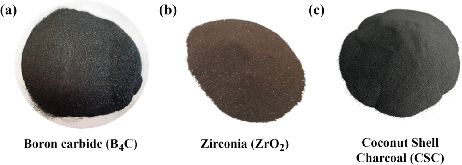 Experimental investigation of coconut shell charcoal and boron carbide ...