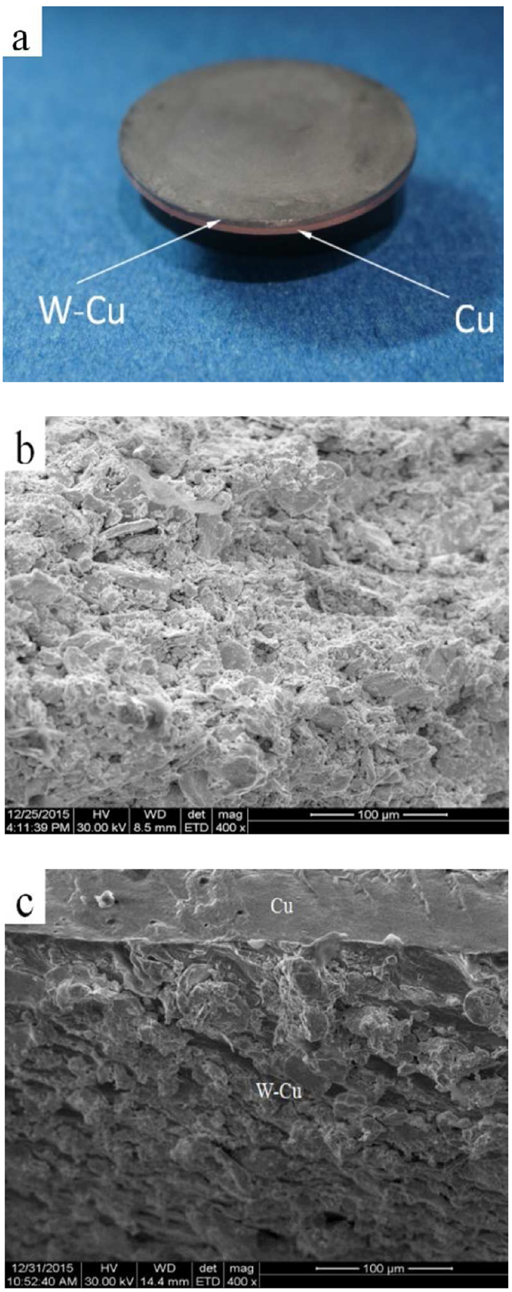 Explosive compact-coating of tungsten–copper alloy to a copper surface ...