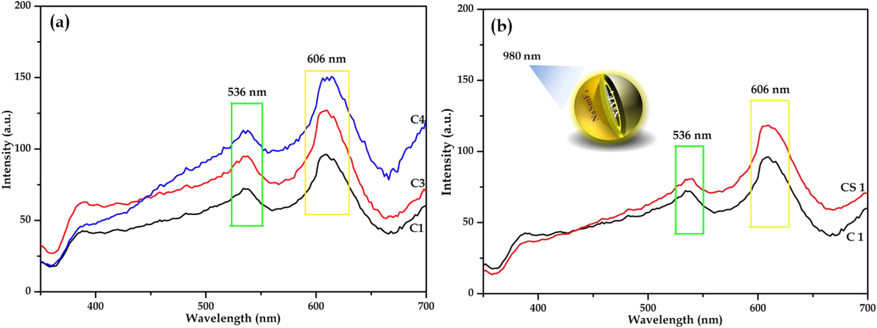 Effect of Ytterbium and Erbium co-doped NaYF4@NaSmF4 upconversion core ...