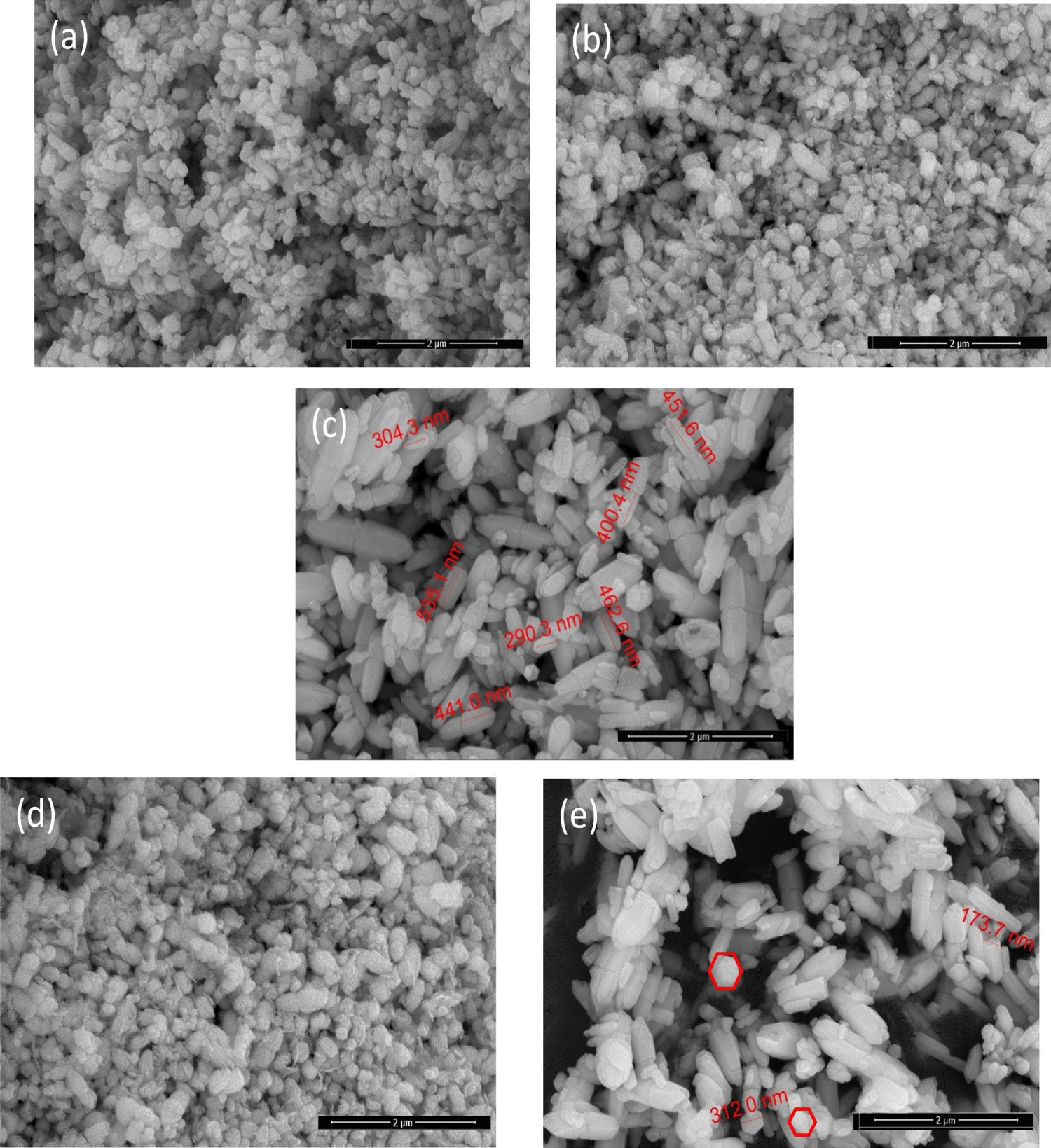 Nano ZnO (hexagonal wurtzite) of different shapes under various ...