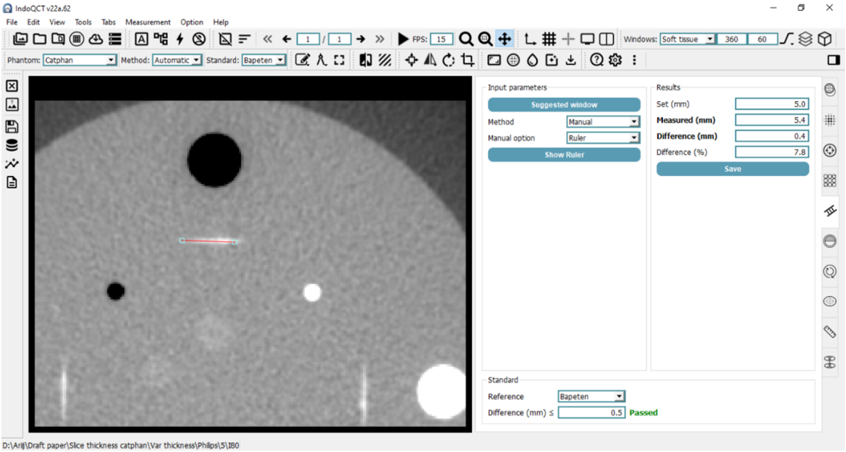 Automatic slice thickness measurement on three types of Catphan CT ...