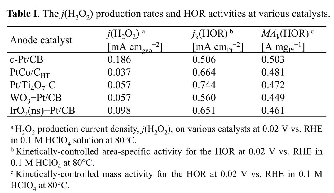 Suppression of H2O2 Formation and Durability of Various H2-Anode ...