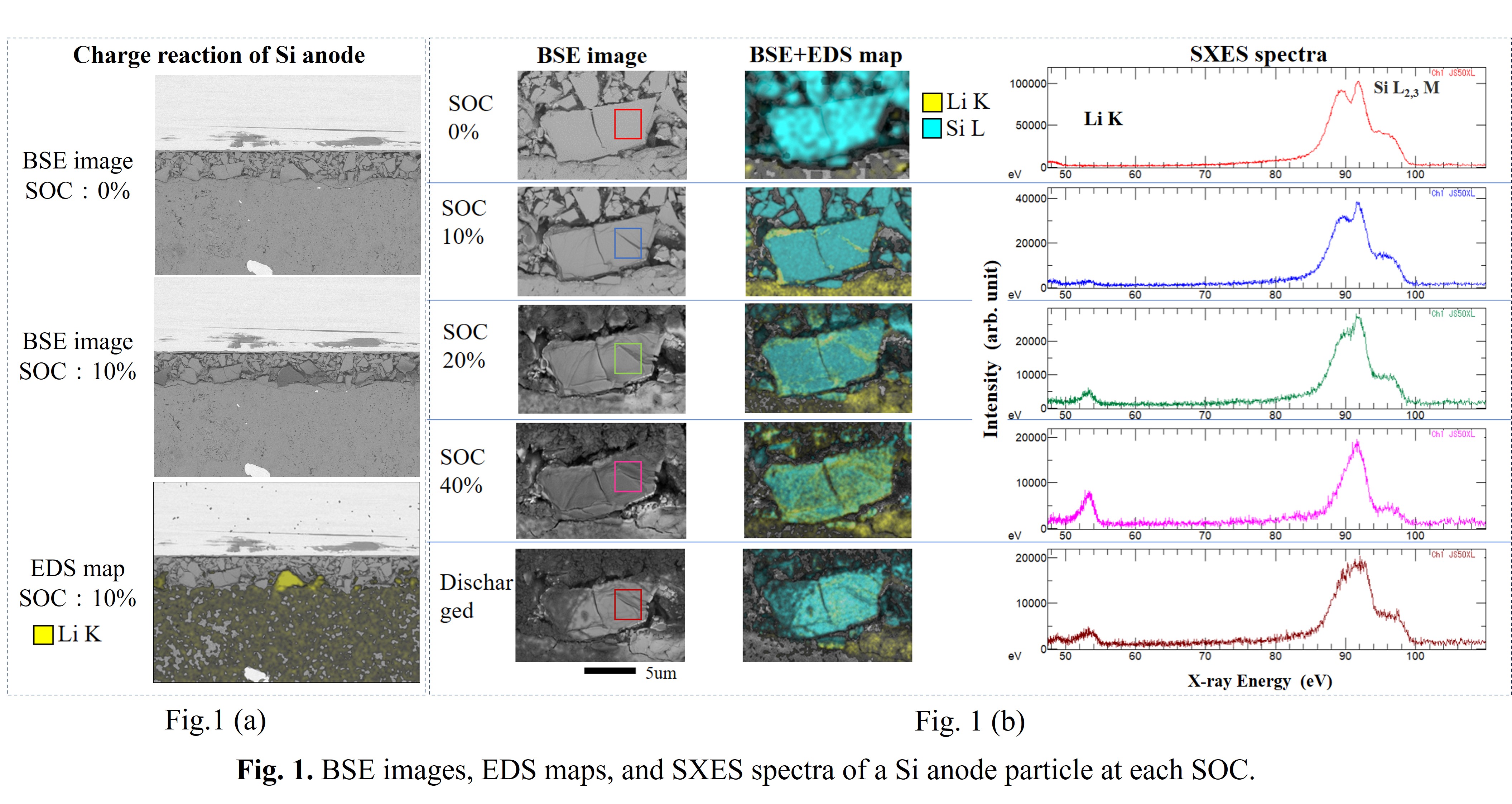 In-Situ Charging-Discharging SEM Observation and Li Analysis for Si ...