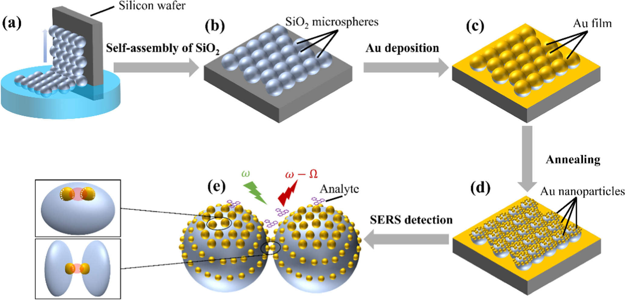 3D Surface-Enhanced Raman Scattering Substrate Based on an Array of Self-Assembled Au@SiO2 ...
