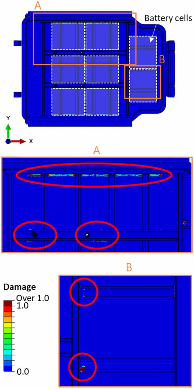Random vibration fatigue analysis of a multi-material battery pack ...