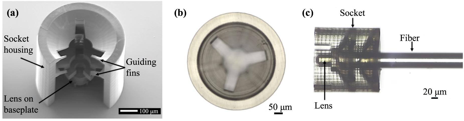 3D printed fiber sockets for plug and play micro-optics - IOPscience