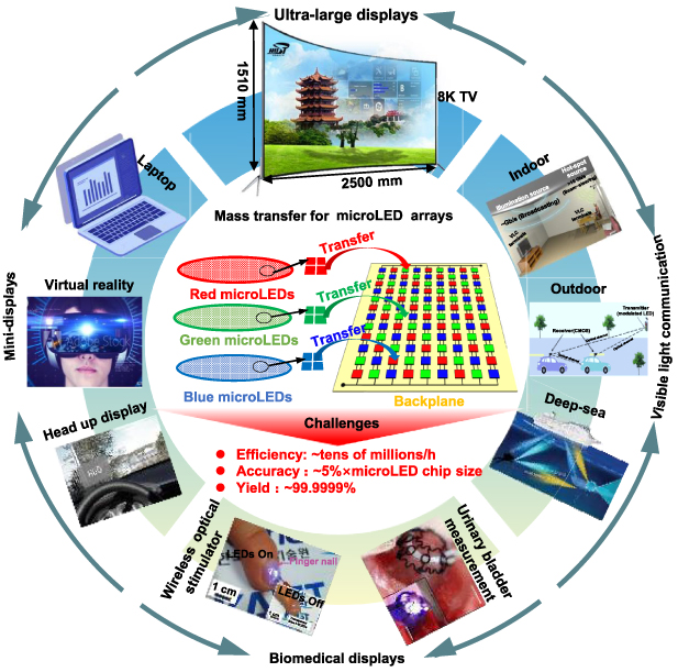 Mass transfer techniques for large-scale and high-density microLED ...
