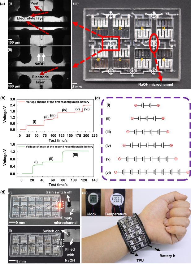Fabrication of flexible reconfigurable battery based on liquid metal ...