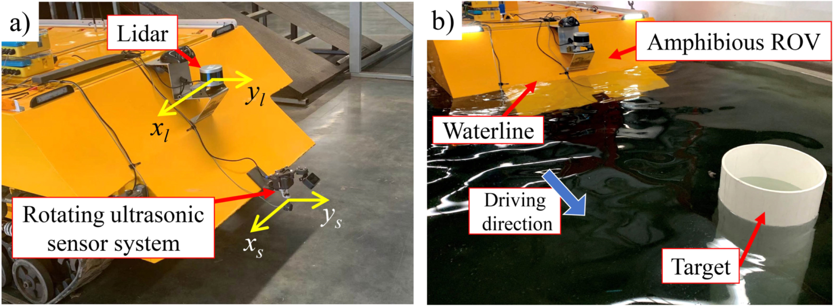 Target recognition using rotating ultrasonic sensor for an amphibious ...